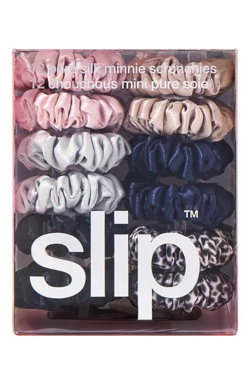 Slip Minnie Set Of 12 Silk Scrunchies - Classic