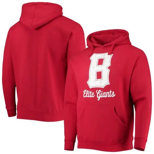 STITCHES Baltimore Elite Giants Negro League Logo Pullover Hoodie - Red