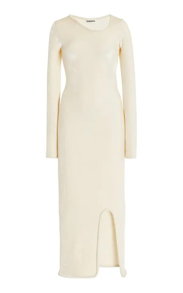 knee length dresses for ladies Lace Midi Dress with A Velvet Bow 34 (FR) / White main image 1