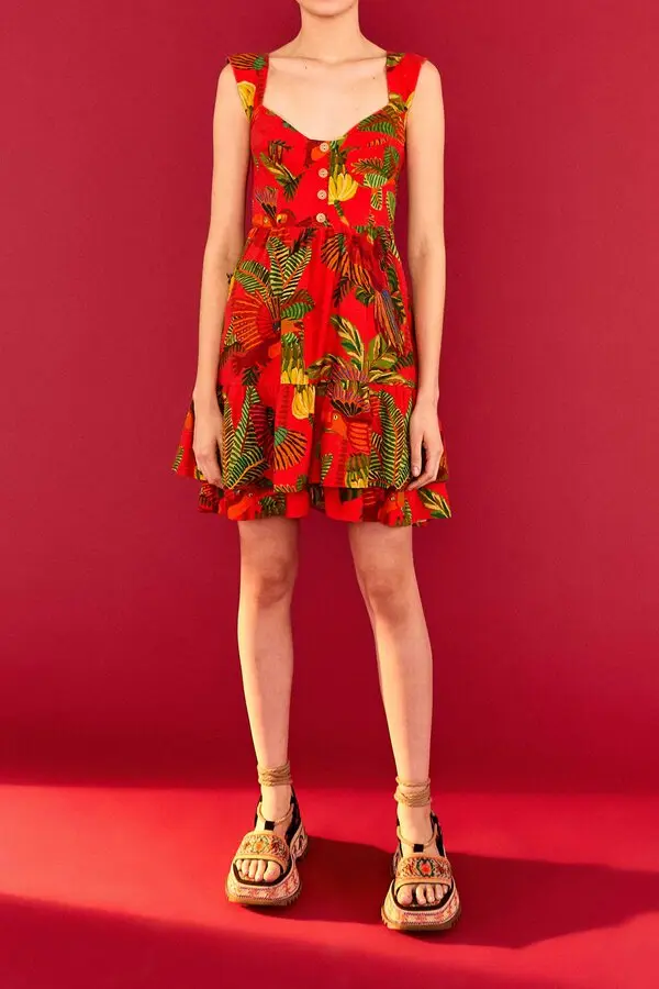 knee length dresses for ladies Red Olivia Mini Dress