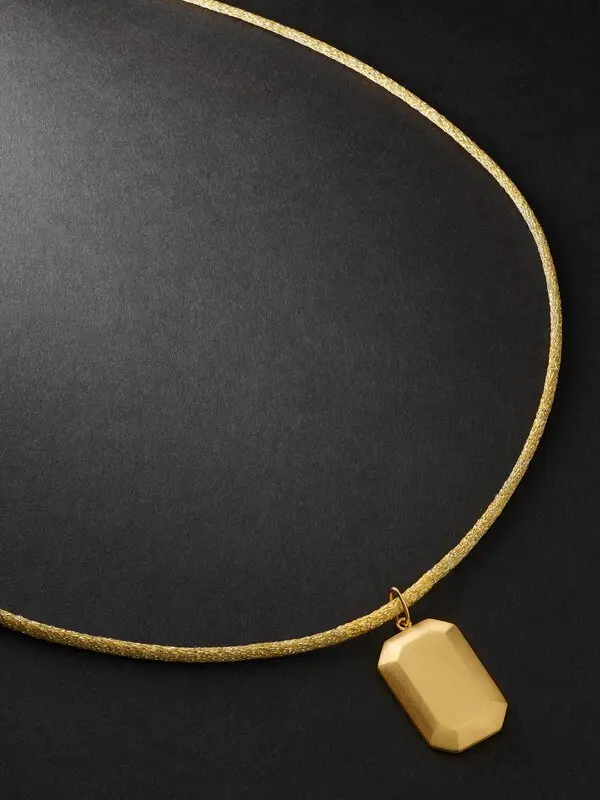 Carolina Bucci And Lurex Pendant Necklace - Gold