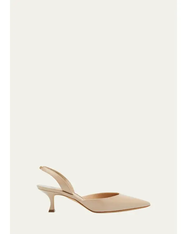 Manolo Blahnik Carolyne Kitten-heel Pumps - Beige