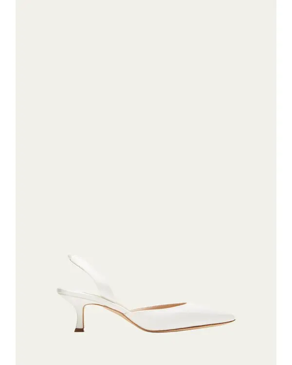 Manolo Blahnik Carolyne Kitten-heel Pumps - Cream