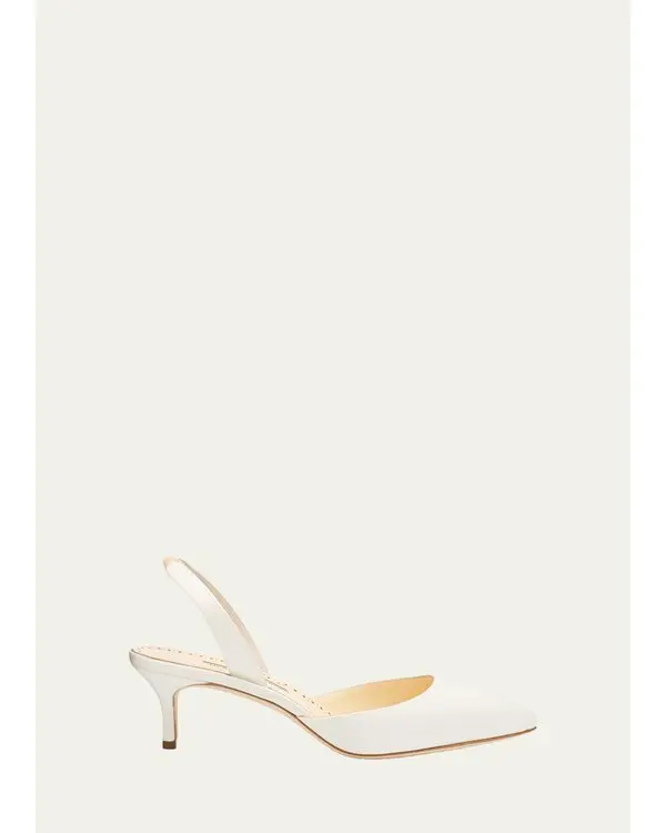 Manolo Blahnik Carolyne Kitten-heel Pumps - Cream