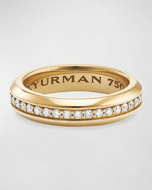 David Yurman Streamline Band Ring With Diamonds - Gold
