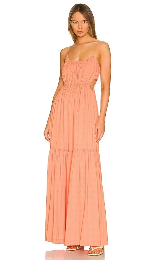 Simkhai Lisa Flowy Maxi Dress In Peach In Papaya - 70% Off | Editorialist