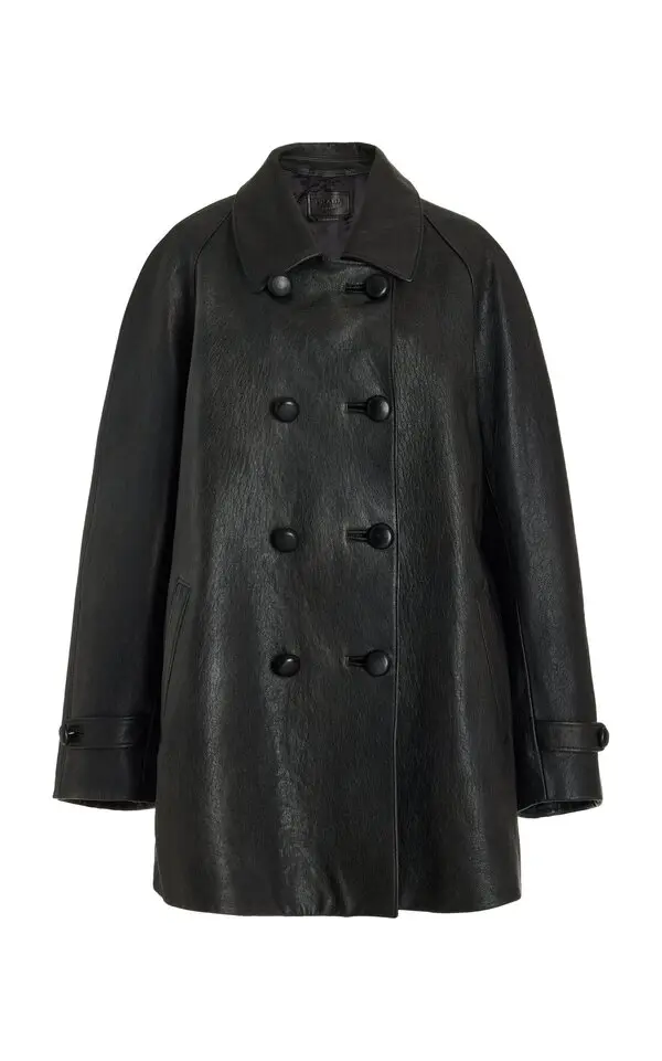 Prada Double-breasted Goat Leather Jacket