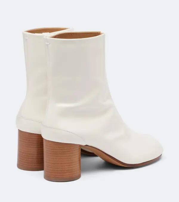 MAISON MARGIELA Leather Tabi Ankle Boots - White