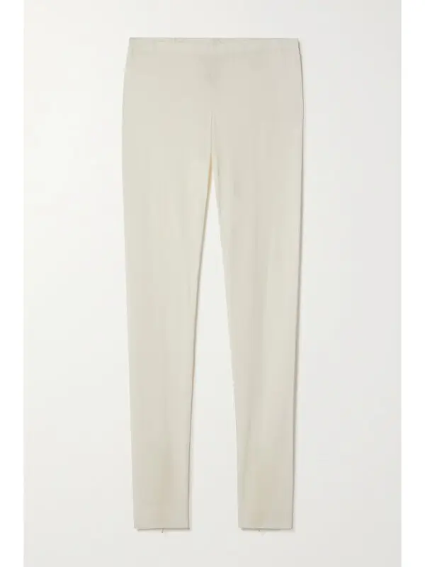 THE ROW Fraidy Stretch-silk Jersey Leggings - Off-white