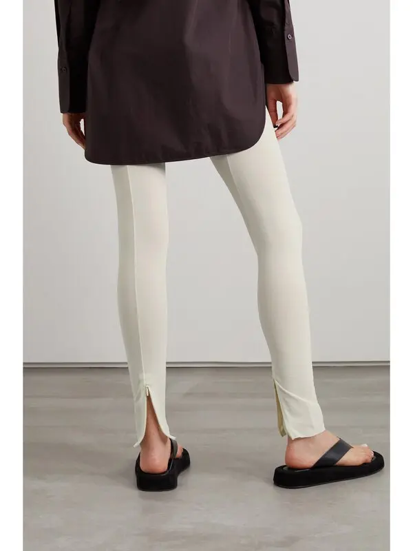 THE ROW Fraidy Stretch-silk Jersey Leggings - Off-white