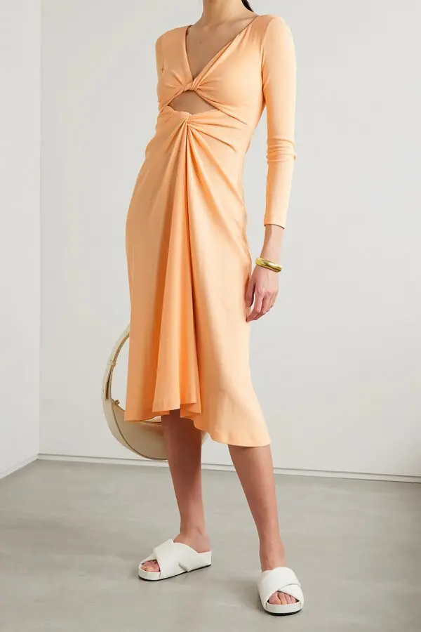 rosetta getty orange dress BIAS POLO TOP