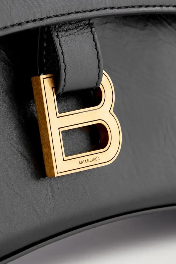 Balenciaga Downtown Small Crinkled-leather Shoulder Bag