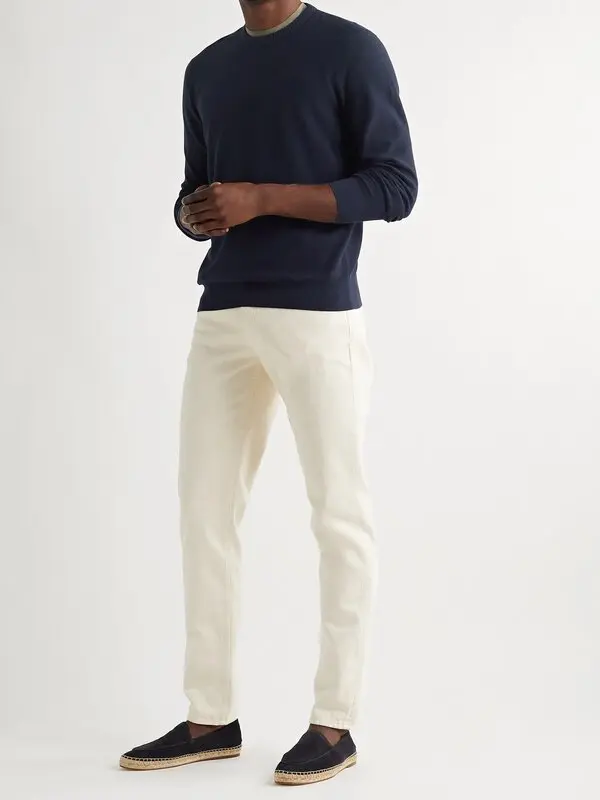 Loro Piana Slim-fit Cotton And Silk-blend Sweater