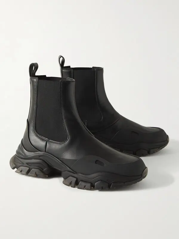 Moncler 6 1017 Alyx 9sm Ary Rubber-Trimmed Leather Chelsea Boots