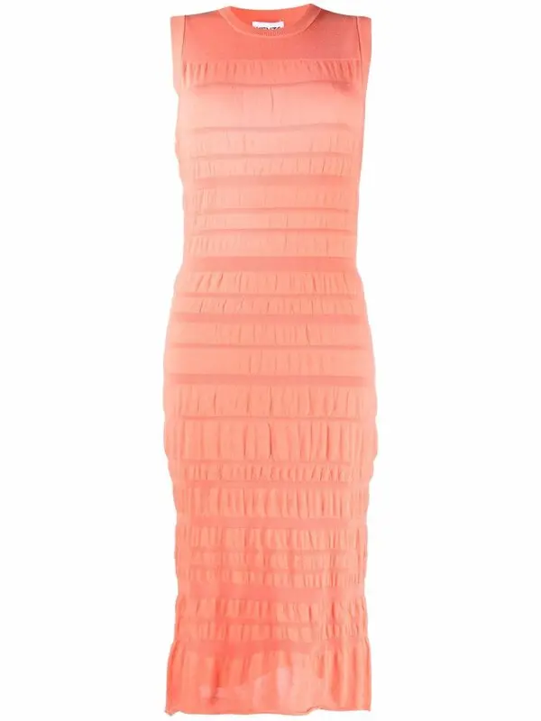 Kenzo Ruched Stripe Midi Bodycon Dress