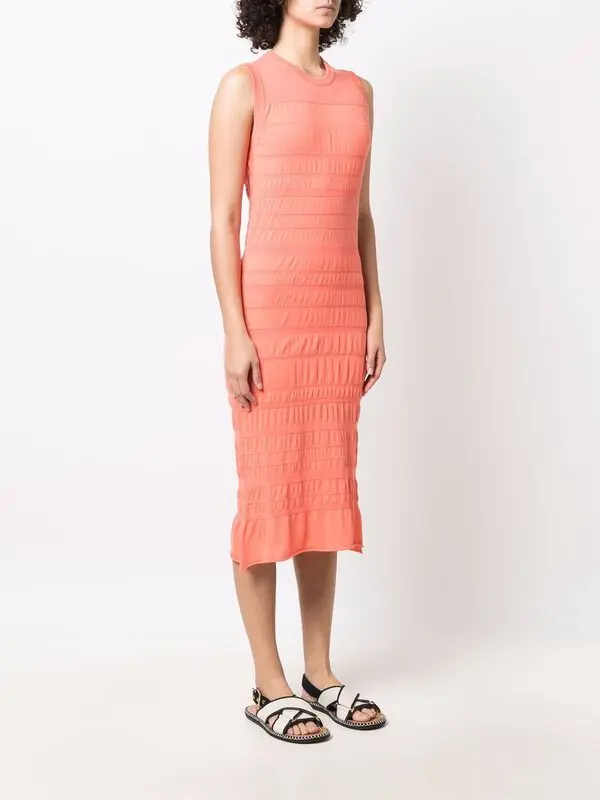 Kenzo Ruched Stripe Midi Bodycon Dress