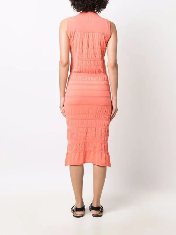 Kenzo Ruched Stripe Midi Bodycon Dress
