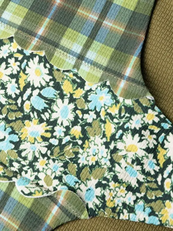 Marysia Plaid And Floral Print Bikini Bottoms
