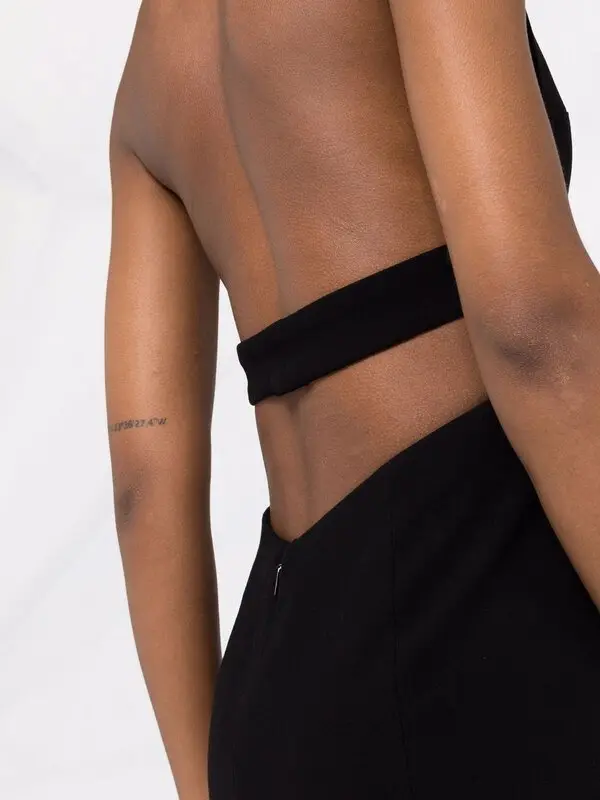 sachin and babi light blue dress Saint Laurent Black Plunging Halter Gown  Fashion Full Circle