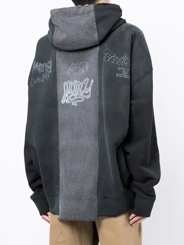 Mihara Yasuhiro Graphic-Print Zipped Hoodie In Black - 50% Off