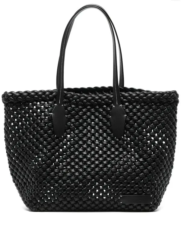 Aje Promenade Woven Leather Tote Bag