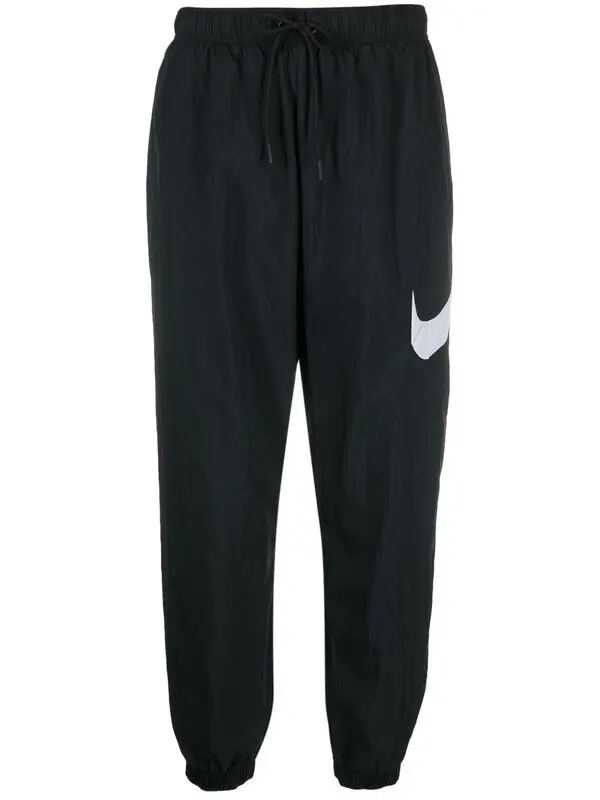 Nike Swoosh-print Track Pants - Black