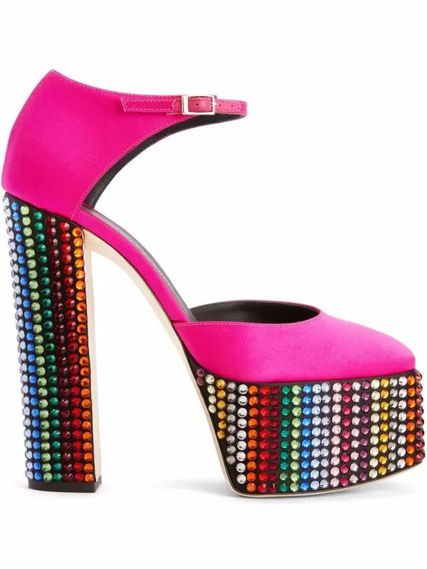GIUSEPPE ZANOTTI Bebe Studded Platform Pumps - Pink