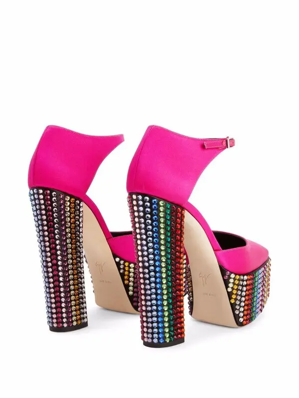 GIUSEPPE ZANOTTI Bebe Studded Platform Pumps - Pink