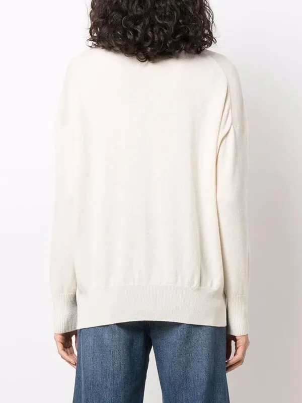 PAULA V-neck Cashmere Jumper - White
