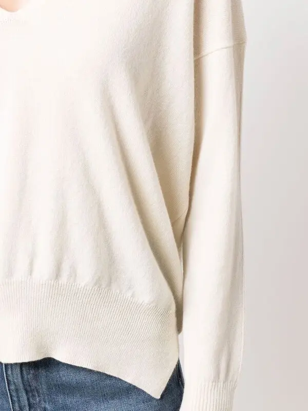 PAULA V-neck Cashmere Jumper - White