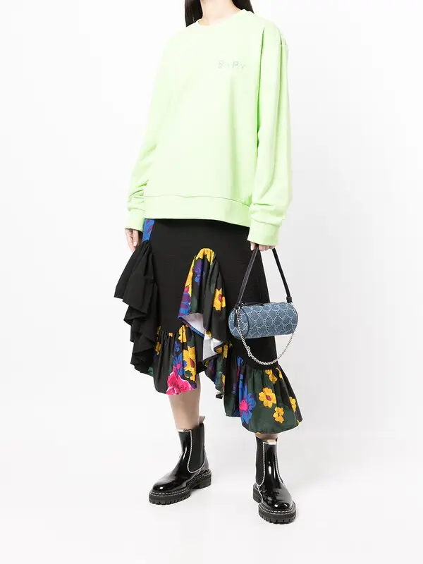 Bapy By *A Bathing Ape® Monogram Denim Shoulder Bag In Blue - 20