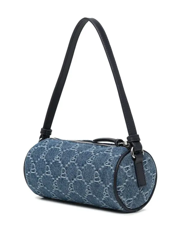 Bapy By *A Bathing Ape® Monogram Denim Shoulder Bag In Blue - 20