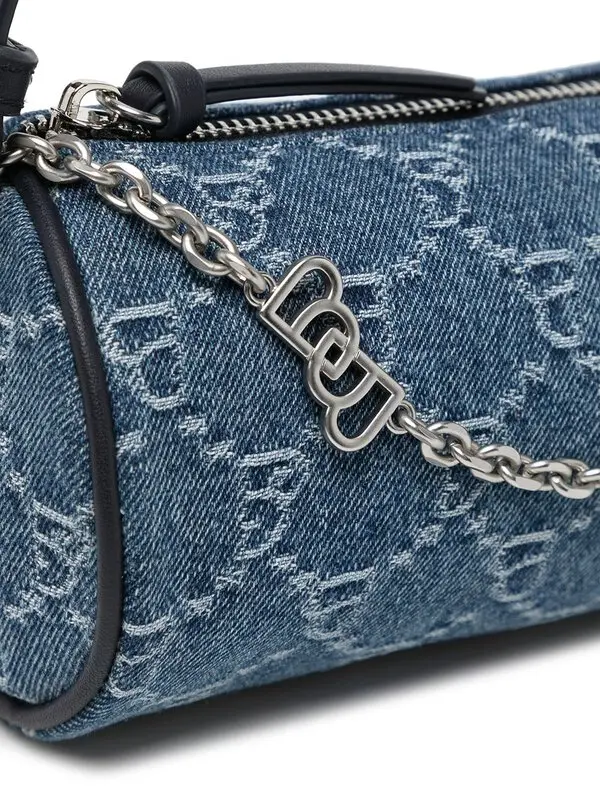 Bapy By *A Bathing Ape® Monogram Denim Shoulder Bag In Blue - 20