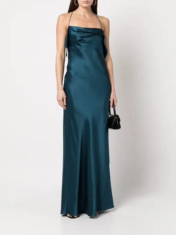 Michelle Mason Square-neck Silk Dress - Blue