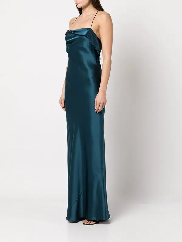 Michelle Mason Square-neck Silk Dress - Blue