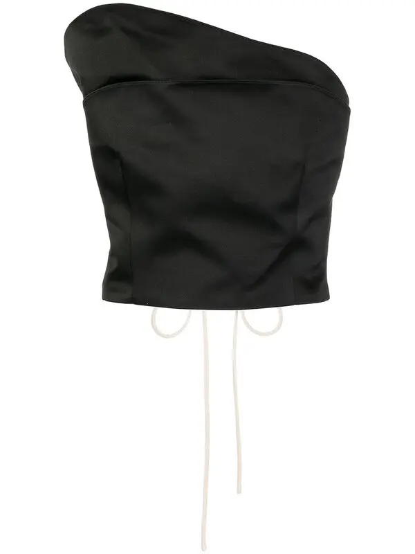 LITKOVSKA Petal Asymmetric Corset Top - Black