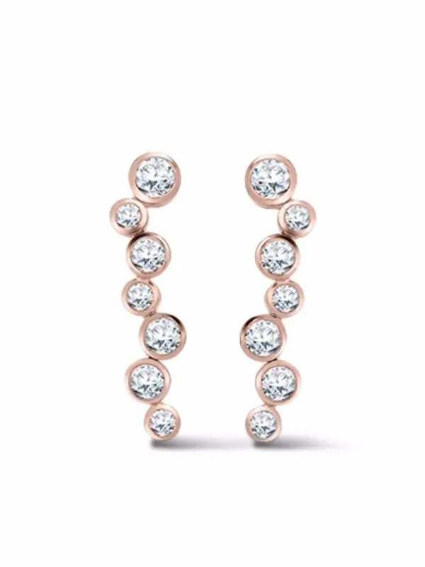 PRAGNELL 18kt Rose Gold Diamond Earrings - Pink