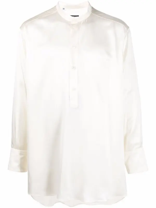 Dolce & Gabbana Long-sleeve Silk Longline Shirt
