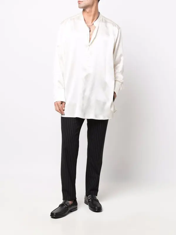 Dolce & Gabbana Long-sleeve Silk Longline Shirt