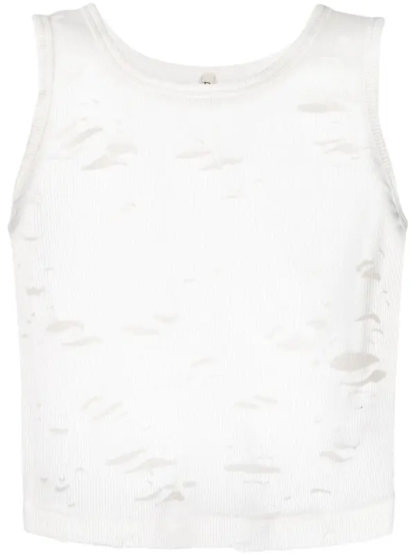 R13 Destroyed Tank Top - White