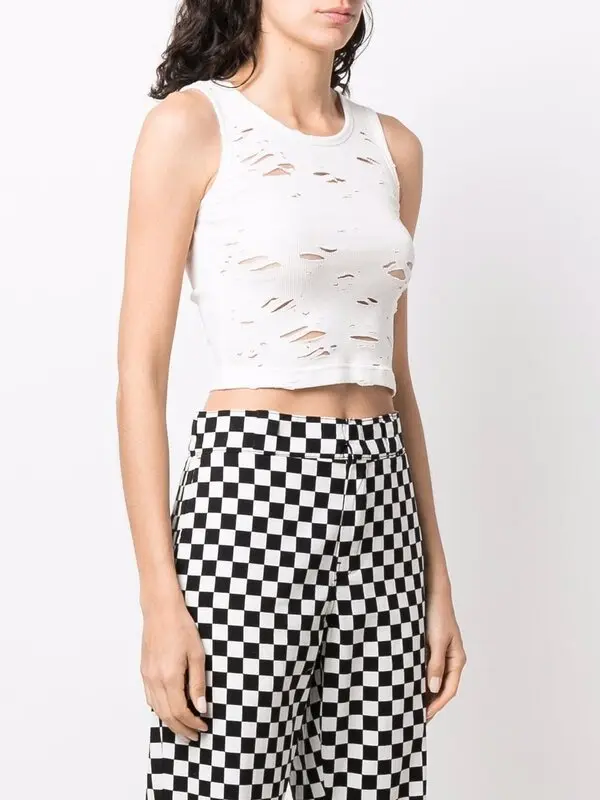 R13 Destroyed Tank Top - White