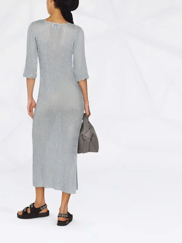 GANNI Ribbed-knit Dress