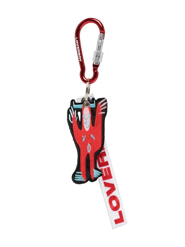 CHARLES JEFFREY Embroidered-logo Keyring - Red