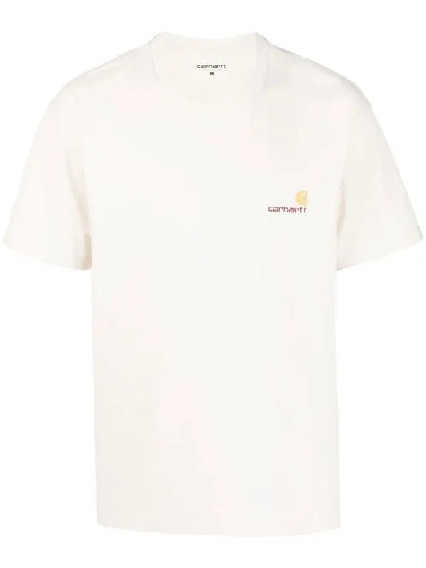Carhartt Work In Progress Logo-embroidered Organic Cotton T-shirt - Neutrals
