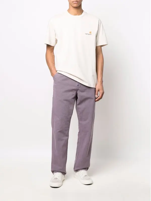 Carhartt Work In Progress Logo-embroidered Organic Cotton T-shirt - Neutrals
