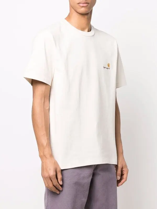 Carhartt Work In Progress Logo-embroidered Organic Cotton T-shirt - Neutrals