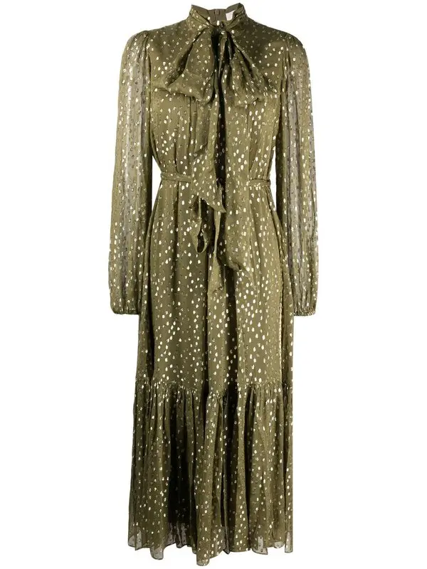 Zimmermann Billow Metallic Polka-Dot Midi Dress In Green - 37% Off |  Editorialist