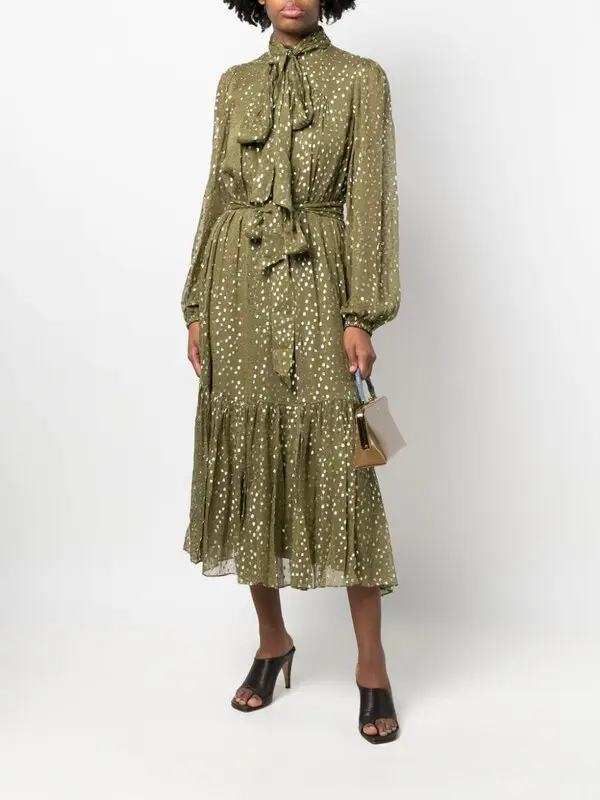 Zimmermann Billow Metallic Polka-Dot Midi Dress In Green - 37% Off |  Editorialist
