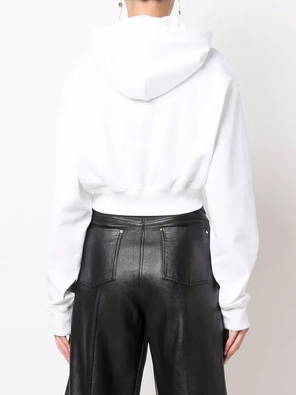 Off-White Helvetica Cropped Hoodie - White