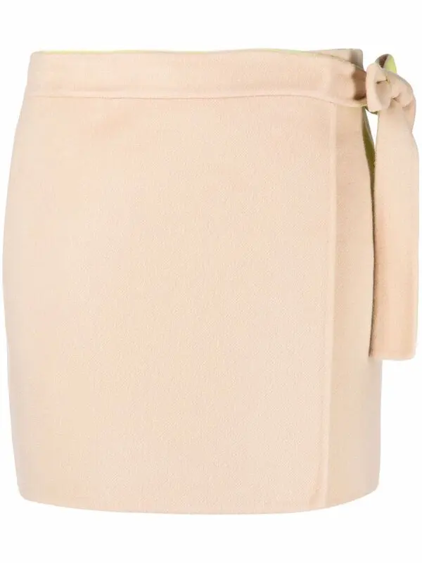 Off-White Side Tie Miniskirt - Neutrals